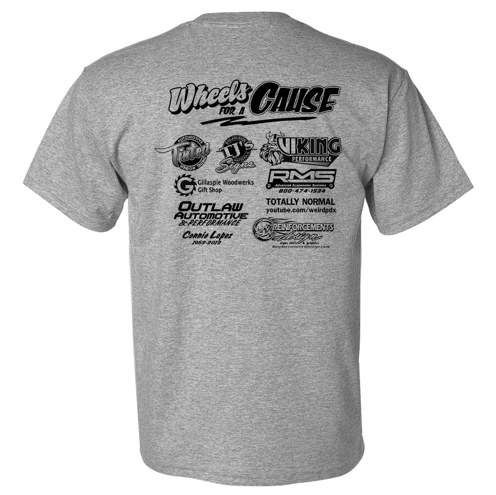 Wheels for a Cause T-Shirt – Reinforcements Design